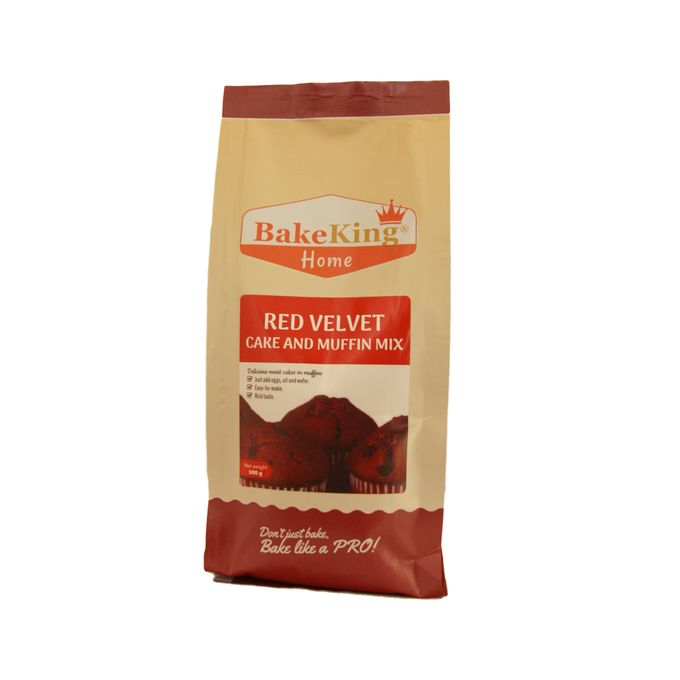 BakeKing Home Red Velvet Cake And Muffin Mix 500g - Quality Baking ...